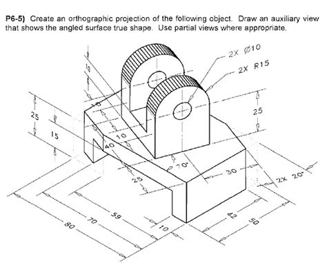 solved p6 5 create an orthographic projection of the fol