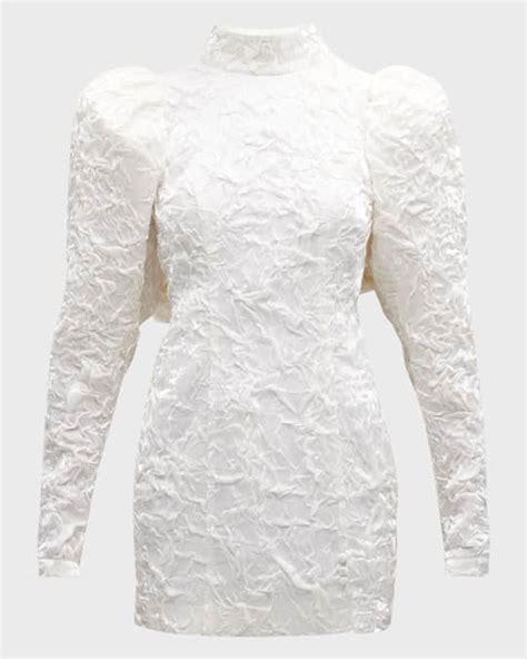 Rotate Birger Christensen Crinkled Cut Out Mini Dress Neiman Marcus