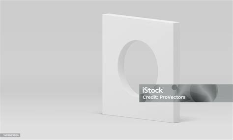 White 3d Hole Wall Squared Geometric Block Isometric Decor Element Vertical Foundation Vector