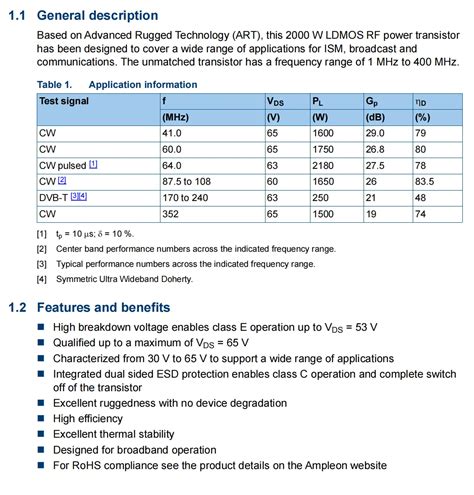 New Original Art2k0fe Power Ldmos Transistor For 2000w Rf Amplifier