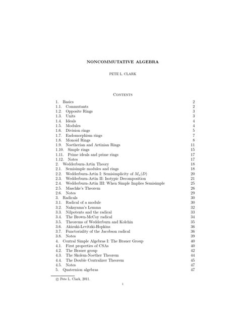 Non Commutative Algebra Ring Mathematics Module Mathematics