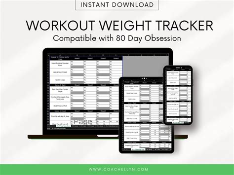 Excel Weight Tracker Excel Compatible With Day Obsession Etsy