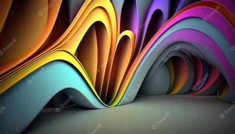 Premium Photo Abstract Colorful Waves 3d Background Generative Ai Background