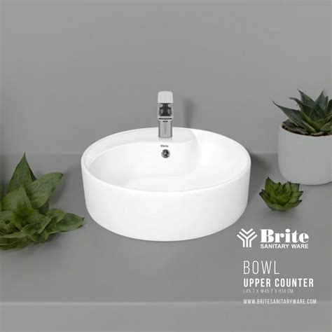 Bowl Upper Counter Basin Sink By Brite Sanitary Ware