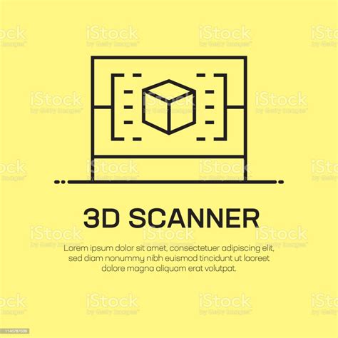 3d 掃描器向量線圖示簡單的細線圖示 優質的品質設計項目向量圖形及更多computer Aided Design圖片 Computer