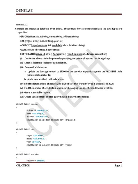 Dbms Lab Manual 2013 Pdf Databases Computer Data