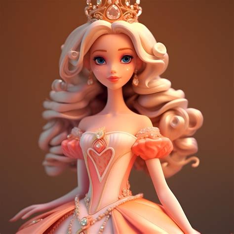 Premium Ai Image Elegant Beautiful 3d Cartoon Princess