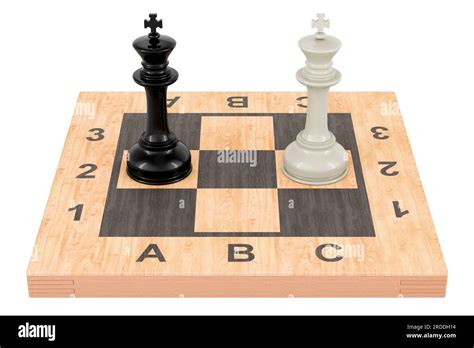 Checkerboard With Kings Confrontation Concept 3d Rendering Isolated