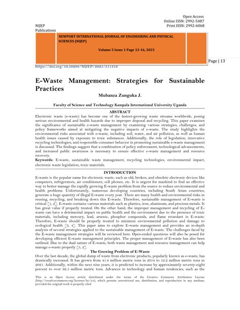 (PDF) E-Waste Management: Strategies for Sustainable Practices