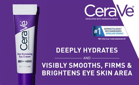 Cerave Skin Renewing Eye Cream For Wrinkles Under Eye Cream With Peptides