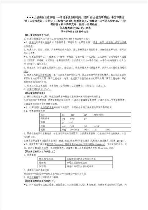 信息技术理论知识复习要点 文档之家