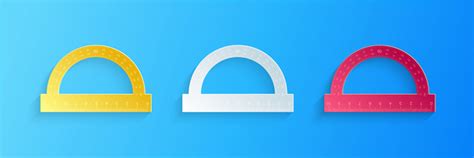 Paper Cut Protractor Grid For Measuring Degrees Vector Image