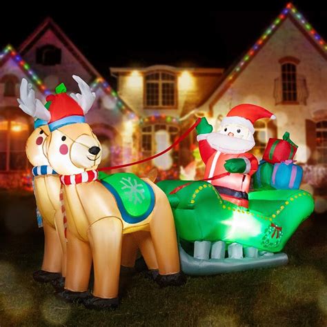 The Holiday Aisle® Emila Christmas Inflatable Santa On Sleigh With