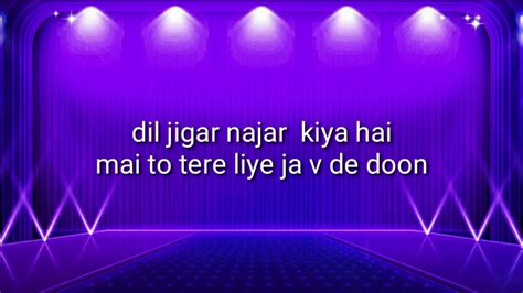 Karaoke Song Dil Jigar Najar Kaya Hai Youtube