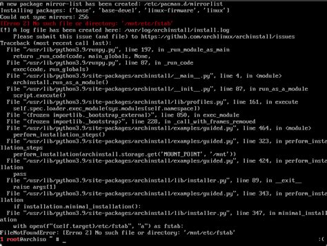 Archinstall Couldnt Find File File Guided Does Not Exist · Issue
