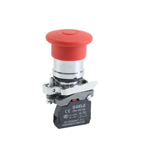 High Quality 1nc Φ40 Emergency Stop Metal Push Button Switch With Red Mushroom Shape Head And