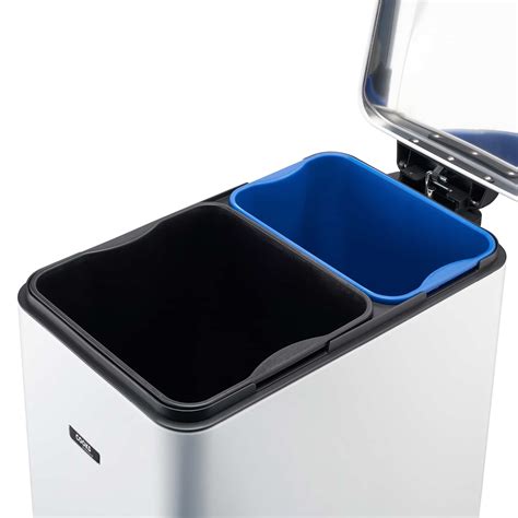Cooks Professional Dual Recycle Slimline Pedal Bin 50l 20l And 30l