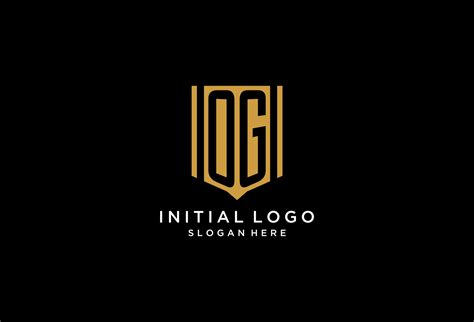Og Monogram Logo With Geometric Shield Icon Design 24304090 Vector Art