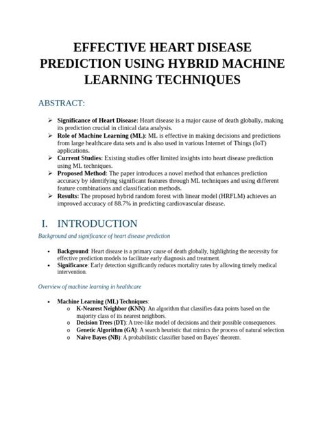 Effective Heart Disease Prediction Using Hybrid Machine Learning