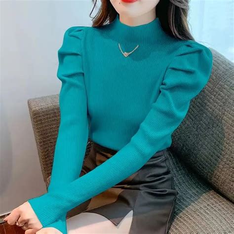 컬러 블록 여성용 긴팔 스웨터 부드럽고 따뜻한 O 넥 울 풀오버 여성 스웨터 가을 겨울 루즈 니트웨어 솔리드 탑 핸드폰닷컴