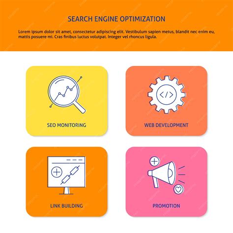 Premium Vector Banner With Search Engine Optimization Symbols