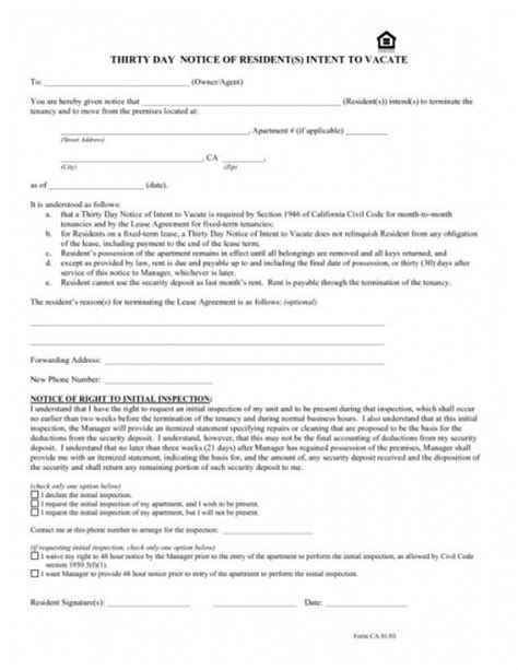 60 Day Notice To Terminate Lease Template Doc Example Tacitproject