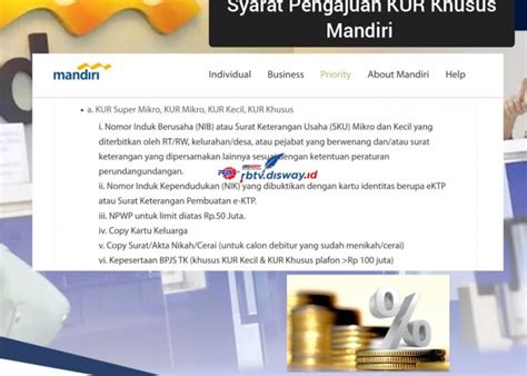 Ini Tabel Angsuran KUR Mandiri Rp 50 Juta Tanpa Jaminan Cek Syarat Dan