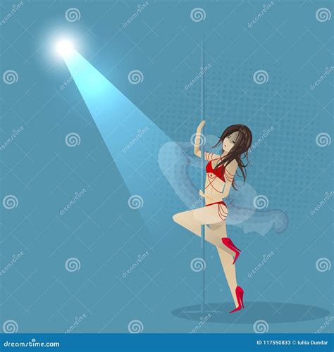 Girl Dancing Striptease Vector Flat Style Stock Vector Illustration