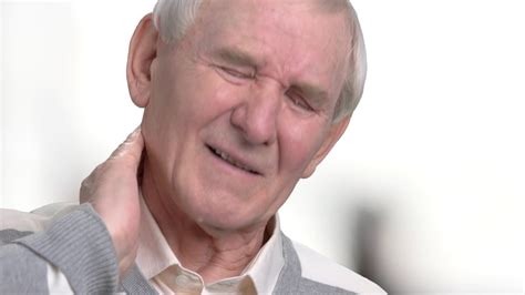 Old Man Massaging Nape Senior Man Having Stock Footage Sbv 328238754