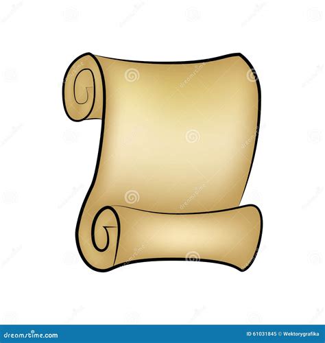 Vintage Blank Paper Scroll Vector Isolated On White Background Empty