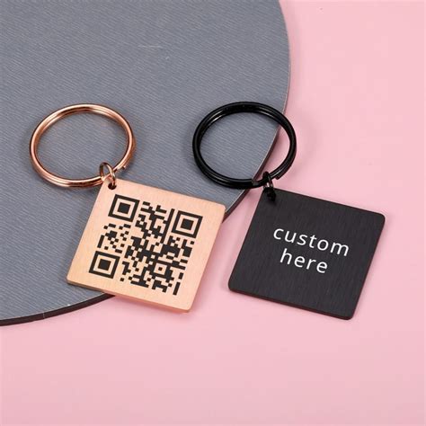 Personalized Qr Code Keychain Custom Code Keychain Engraved Music