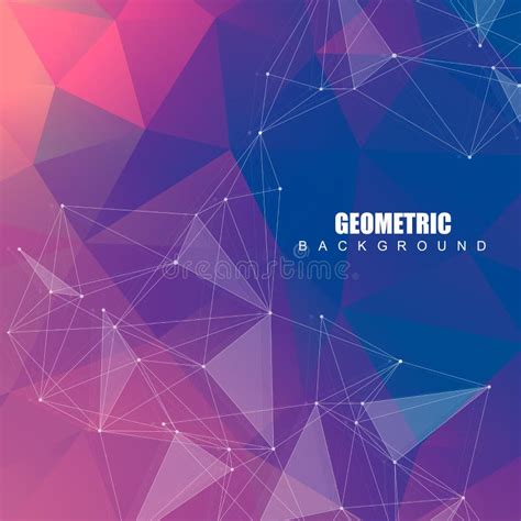Geometric Abstract Background With Connected Line And Dots Structure Molecule And Communication