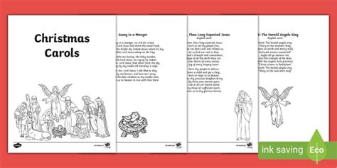 Free Printable Christmas Carol Sheets