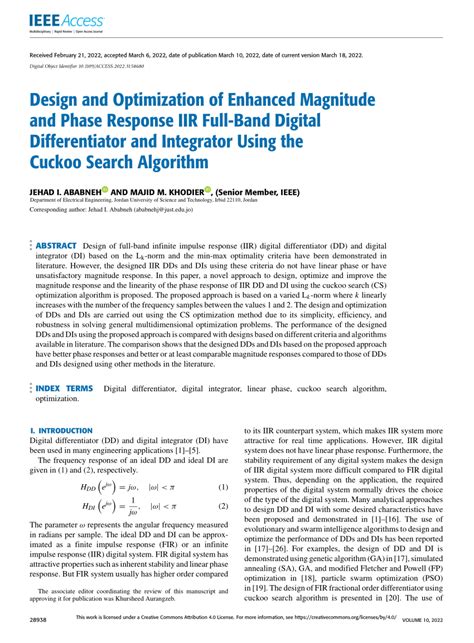 Pdf Design And Optimization Of Enhanced Magnitude And Phase Response