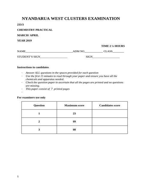 Chem Pp3 Marking Sheme Pdf Precipitation Chemistry Titration