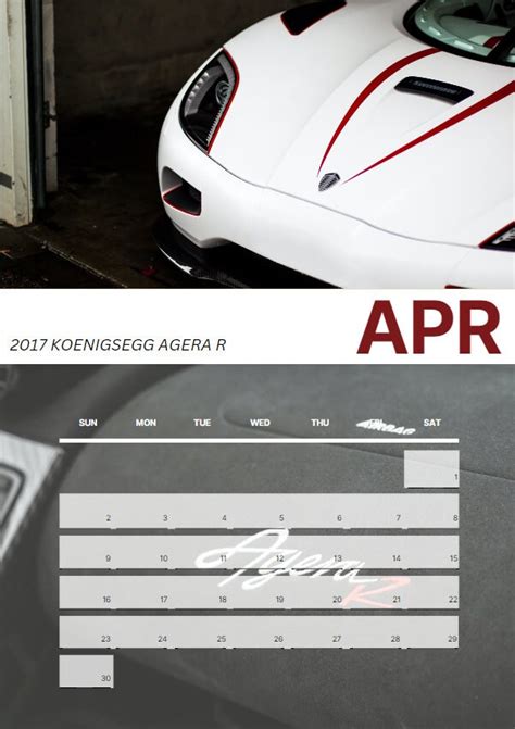 Supercar Calendar 2023 Printable Digital Download Etsy
