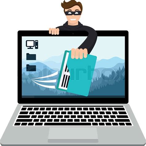 Hacker Breaks Into Computer And Data Theft Cyber Attacker T Colourbox