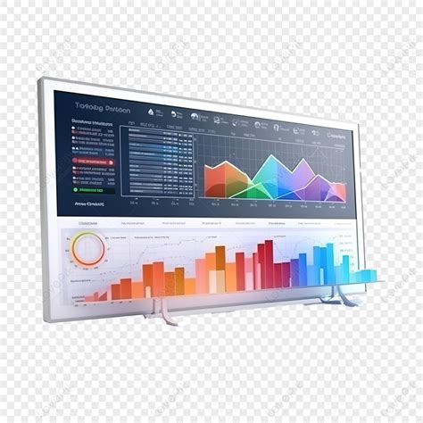 3d 웹 보고서 대시보드 모니터 개념 Png 파일 3d 렌더링차트편물 Png 일러스트 무료 다운로드 Lovepik