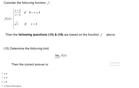 Solved Consider The Following Function And Answer The Chegg