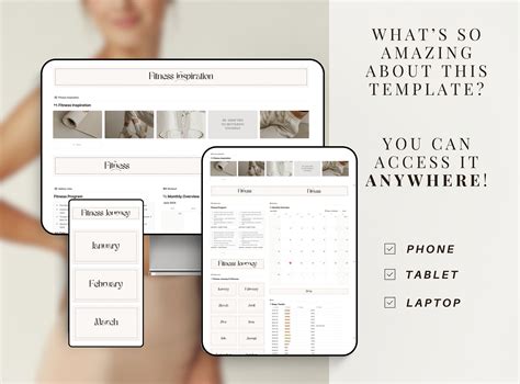 Notion Fitness Tracker Template Workout Planner Digital Exercise Notion Health Page Dashboard