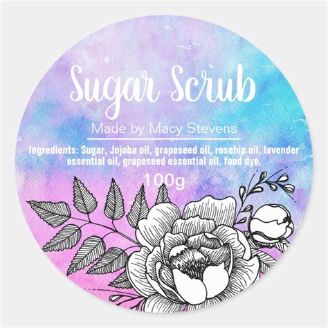 Customizable Sugar Scrub Label Zazzle