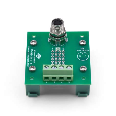 M8 3 Pin Female Breakout Board With Din Clips Schmalztech