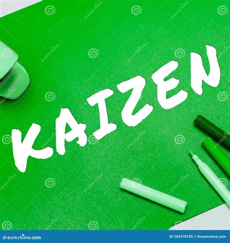 Kaizen Word Written On Wood Block Kaizen Text On Table Concept