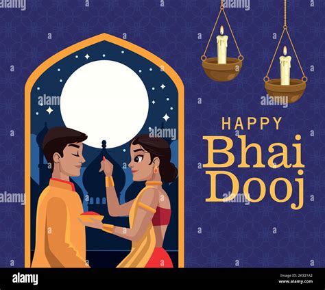Happy Bhai Dooj Poster Stock Vector Image And Art Alamy