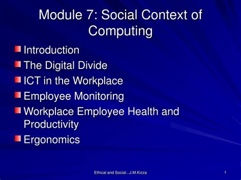 PPT Module Social Context Of Computing PowerPoint Presentation Free Download ID
