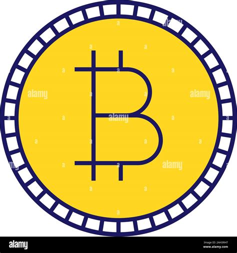 Bitcoin Color Icon Cryptocurrency Digital Money Isolated Vector