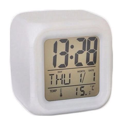 Cubo Reloj Despertador Luces Colores Alarma Niño Col Éxito