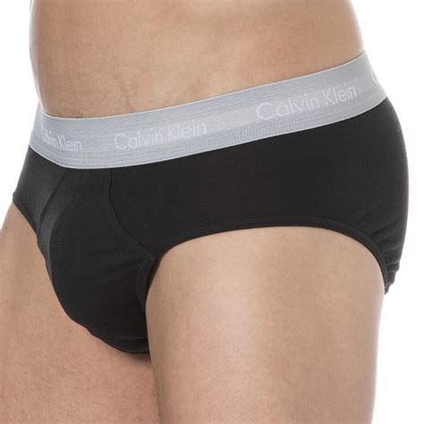 Calvin Klein 3 Pack Cotton Stretch Briefs Black Color Waistband