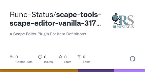 GitHub Rune Status Scape Tools Scape Editor Vanilla Itemdef Plugin A Scape Editor Plugin