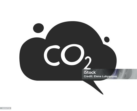 Co2 탄소 오염 및 배출 구름 벡터 아이콘 또는 다이옥디 배출 연기 버블 기호 일러스트레이션 공기 오염 기호 개념 기체 물리